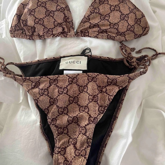 Gucci | Swim | Gucci Brown Monogram Bikini Swimwear | Poshmark
